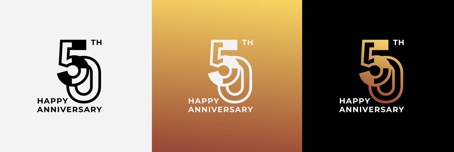 Logo 50th 50 years happy anniversary creative Vector Image