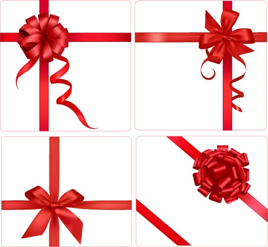 Bows with ribbons of cool colors Royalty Free Vector Image