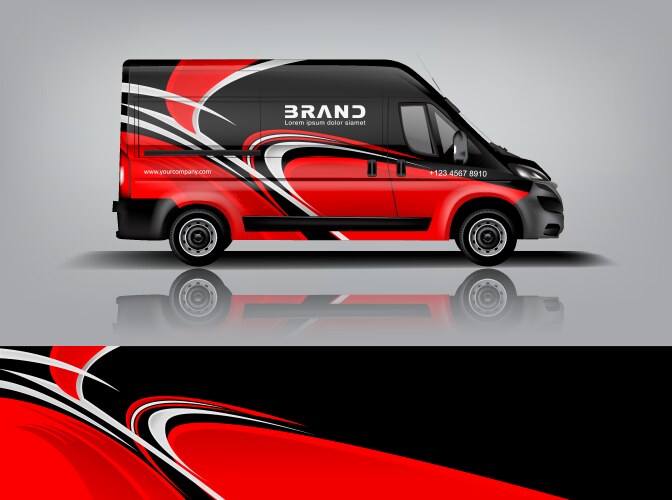 Colorful van sticker Royalty Free Vector Image