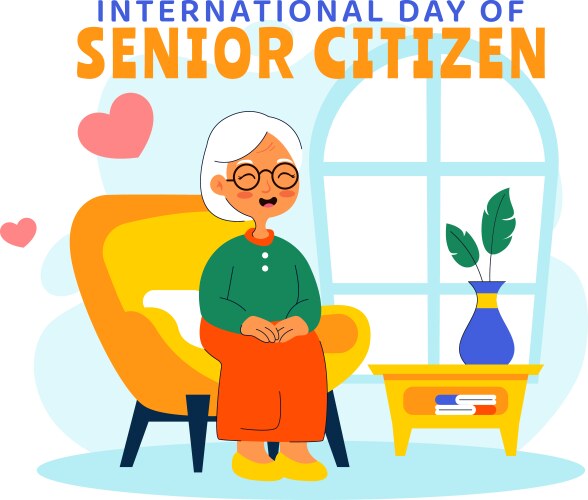 World senior citizen day on august 21st Royalty Free Vector