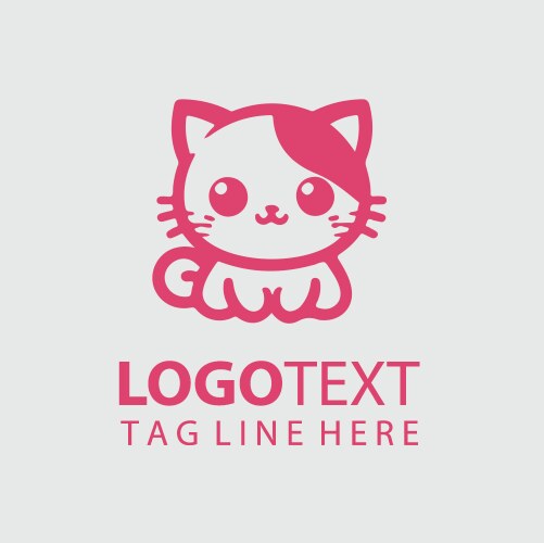 Cute kitty cat logo Royalty Free Vector Image - VectorStock