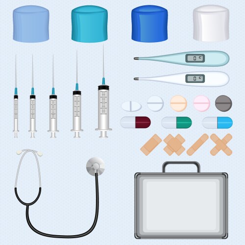Medication and medical accessories Royalty Free Vector Image