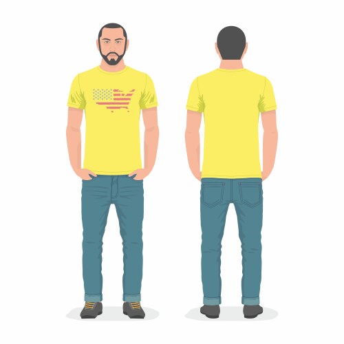 Man front and back views Royalty Free Vector Image