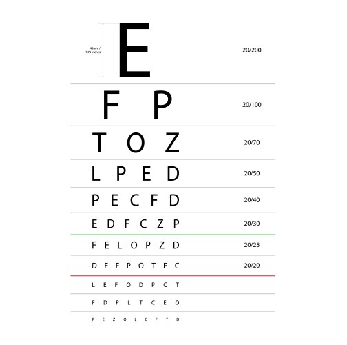 Rosenbaum pocket vision screener eye test chart Vector Image