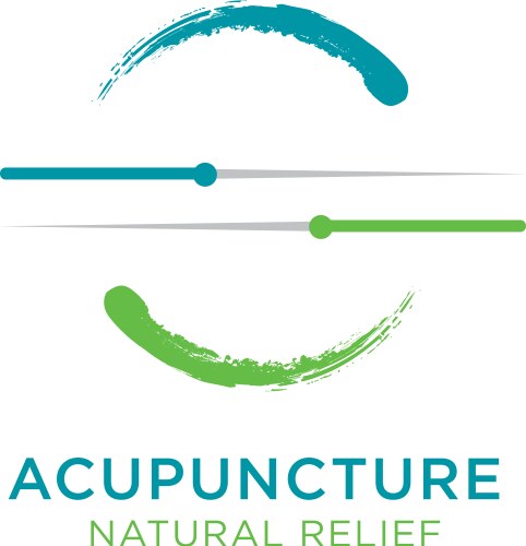 Acupuncture logo concept with needle and yin yang Vector Image