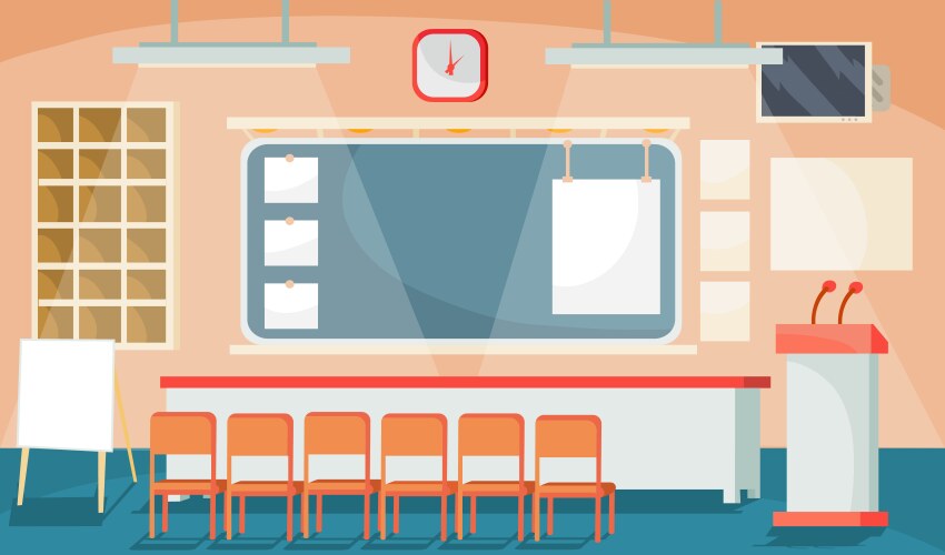 Cartoon conference hall room for meetings Vector Image