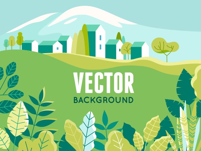 Village landscape Royalty Free Vector Image - VectorStock