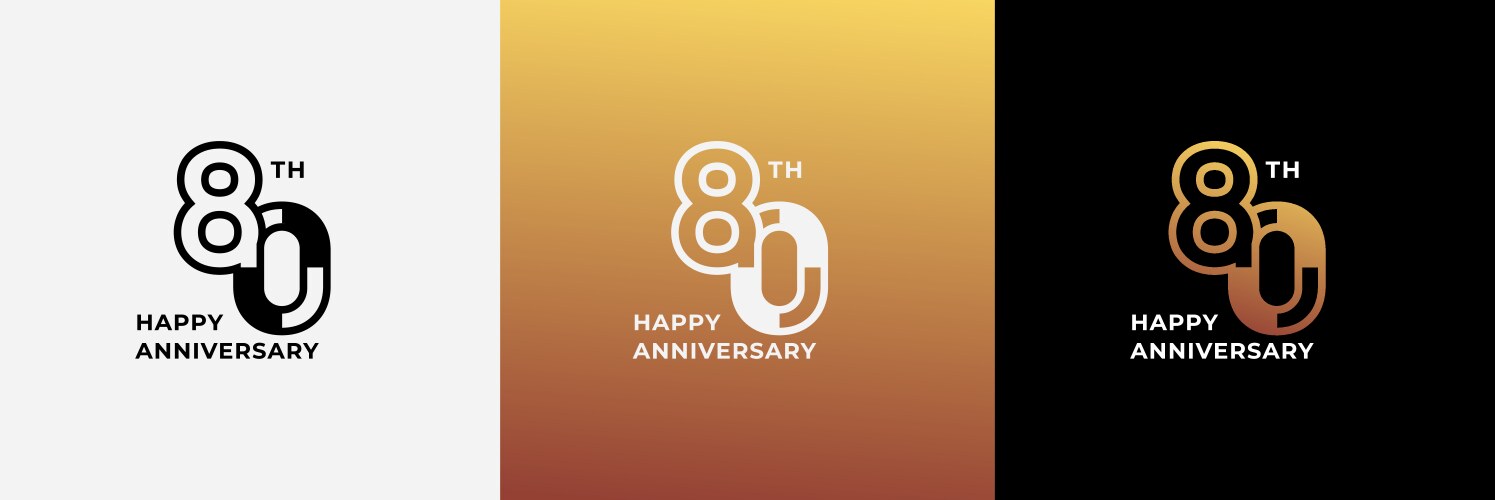 Logo 80th 80 years happy anniversary creative Vector Image