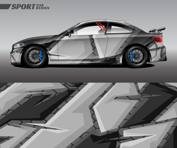 Racing car wrap design with special texture style Vector Image
