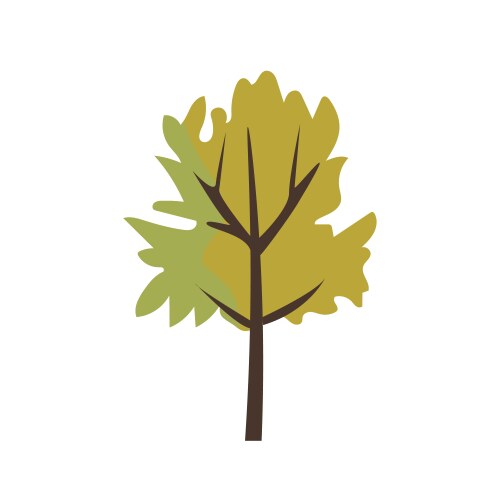 Simple flat cartoon tree Royalty Free Vector Image