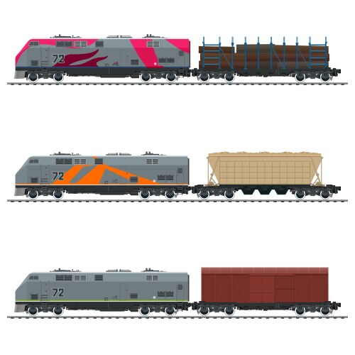 Vintage freight steam train Royalty Free Vector Image