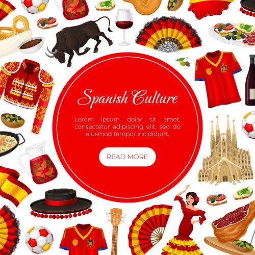 Spain banner design with traditional symbol Vector Image