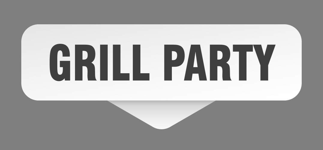 Grill party sticker sign Royalty Free Vector Image
