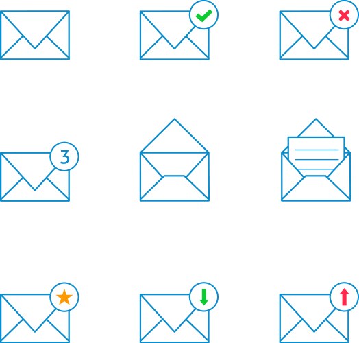 Sketch style mail message or envelope hand drawn Vector Image