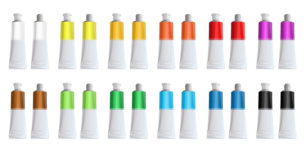 Paint tubes for painting Royalty Free Vector Image