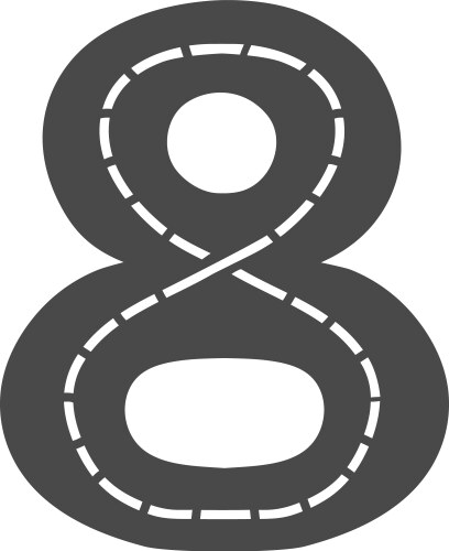 Number Road Font Vector Images (over 480)