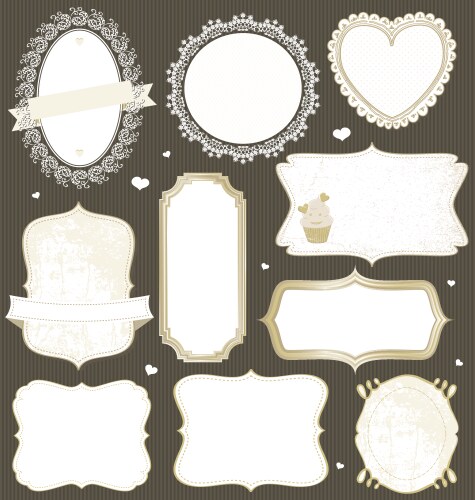 Vintage labels borders frames Royalty Free Vector Image