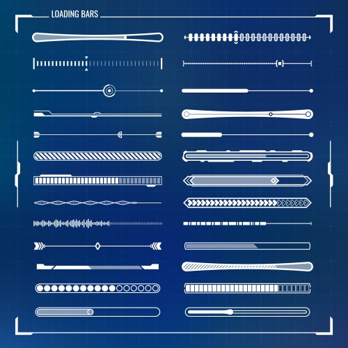 Progress bars set Royalty Free Vector Image - VectorStock