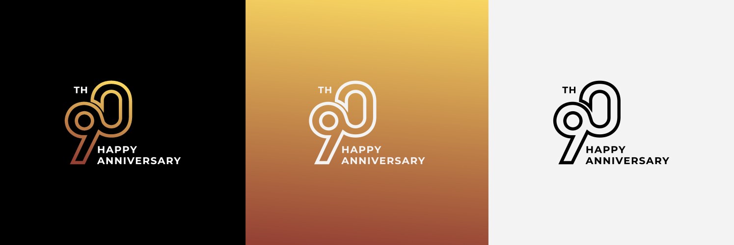 Logo 90th 90 years happy anniversary creative Vector Image