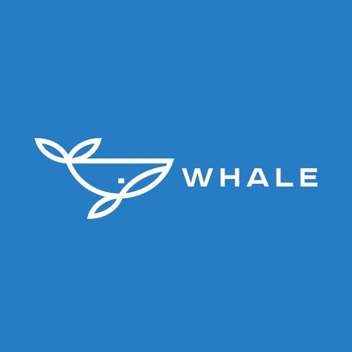 Minimalist whale tale logo designs Royalty Free Vector Image