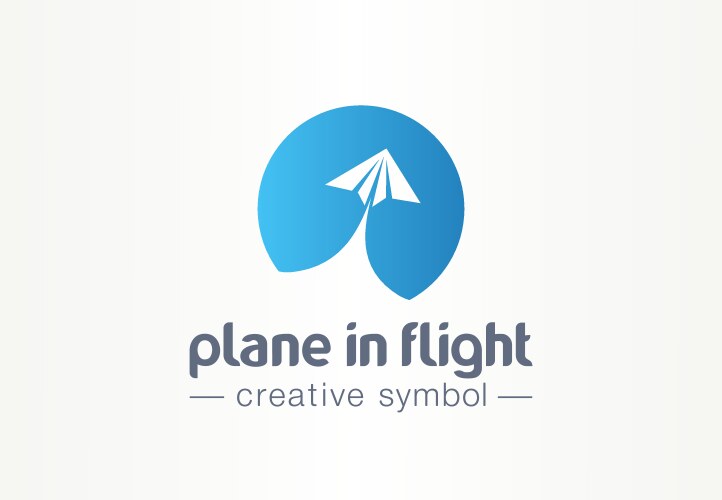 Flight paper plane logo icon Royalty Free Vector Image