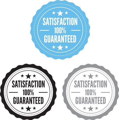 100 satisfaction guaranteed golden medal label Vector Image