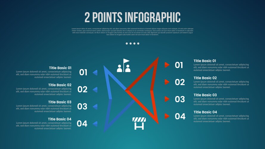 2 or two point template comparison versus things Vector Image