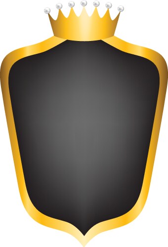 Ornate heraldic shield with crown Royalty Free Vector Image
