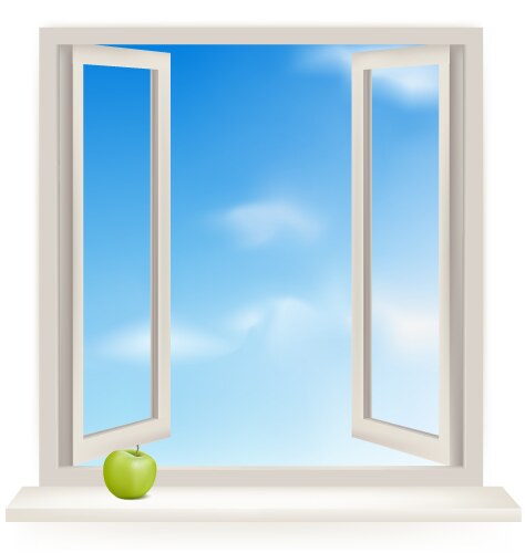 Open window template view Royalty Free Vector Image