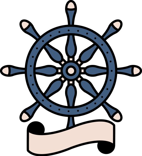 Ship rudder nautical retro Royalty Free Vector Image