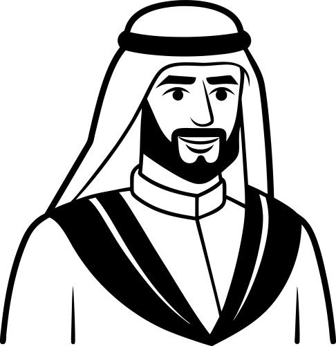 Arabic man silhouette design 4 Royalty Free Vector Image