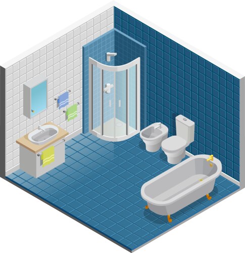 Realistic bathroom interior Royalty Free Vector Image