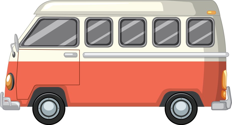 Retro minivan 02 Royalty Free Vector Image - VectorStock