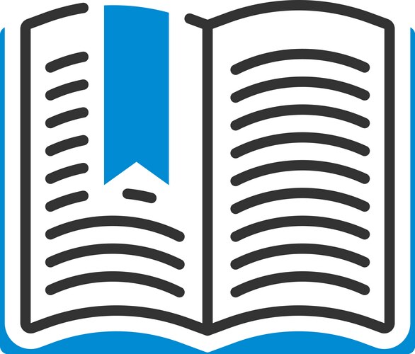 Book with bookmark icon in black style isolated Vector Image