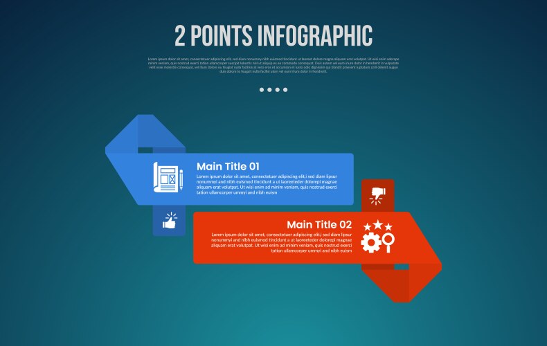 2 or two point template comparison versus things Vector Image