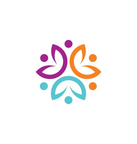 Circle colored group unity logo Royalty Free Vector Image