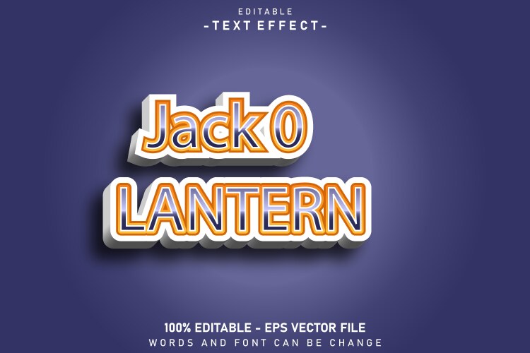 Jack skellington editable text effect 3 d emboss Vector Image