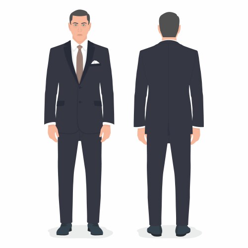 Man front and back views Royalty Free Vector Image