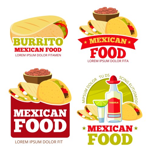 Label design for mexican food restaurant Vector Image