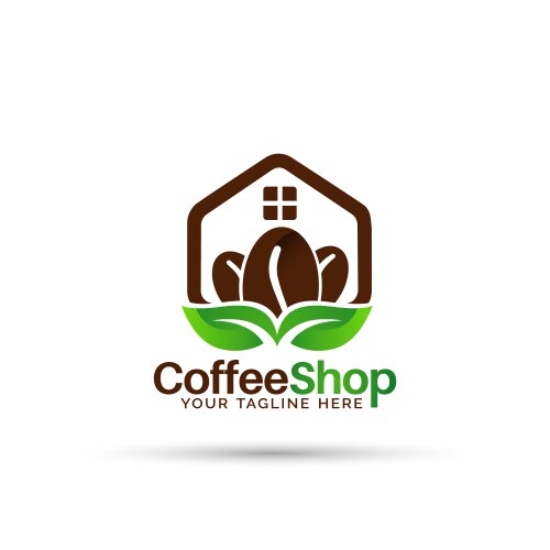 Modern coffee shop logo design Royalty Free Vector Image