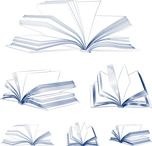 Open Book Line Drawing