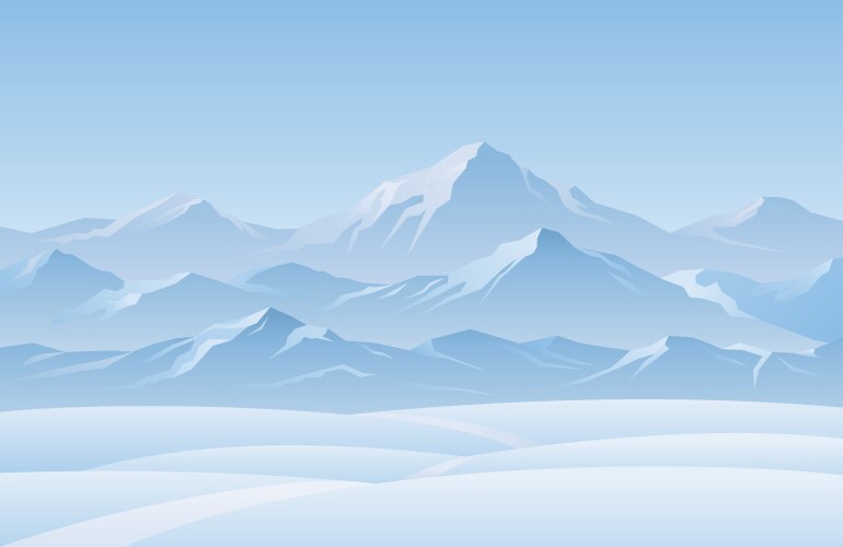 Cartoon winter landscape with iceberg and ice Vector Image