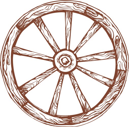 Old wooden wheels set Royalty Free Vector Image