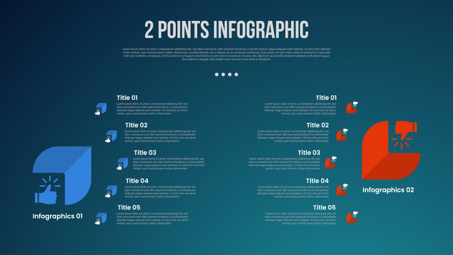2 or two point template comparison versus things Vector Image