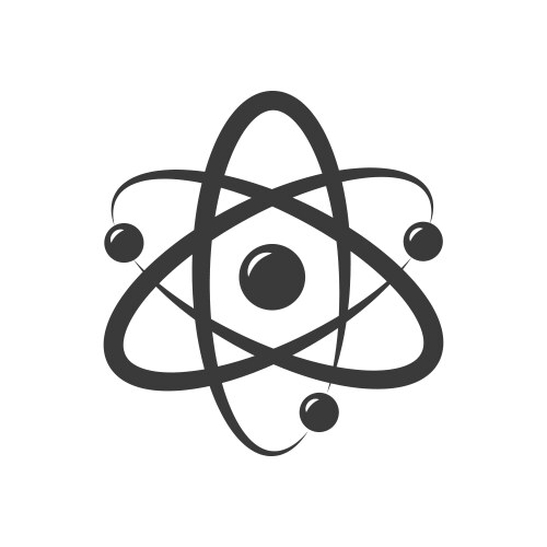 Atom symbol in modern linear style isolated Vector Image