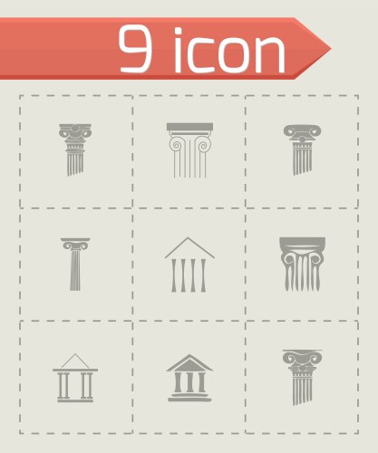 Column icon set Royalty Free Vector Image - VectorStock