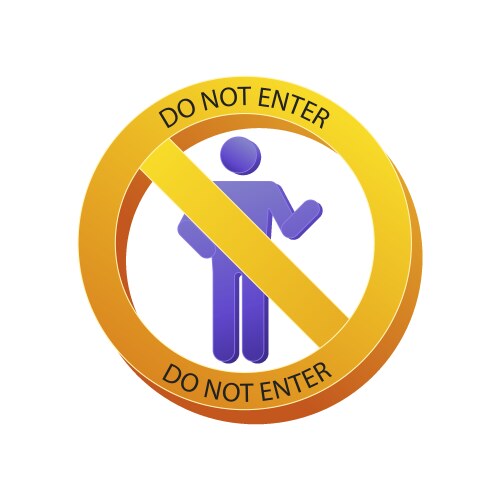 Gradient do not enter sign Royalty Free Vector Image