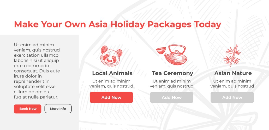Make your own asia holiday packages today website Vector Image