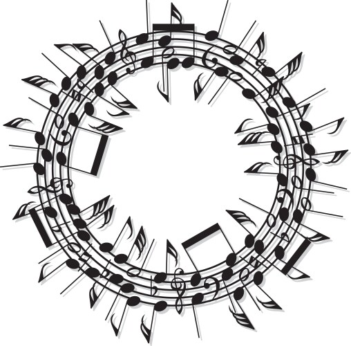 Round music border Royalty Free Vector Image - VectorStock