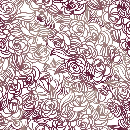 White bold roses stencil seamless pattern Vector Image